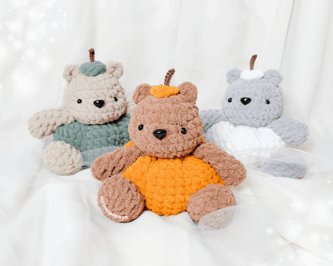 PUMPKIN BEAR - Crochet Pattern - Twilight Fiber & Yarn